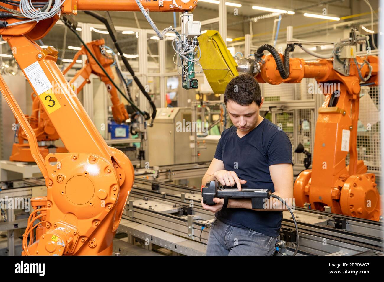 robot diagnostics using special software in the factory Stock Photo - Alamy