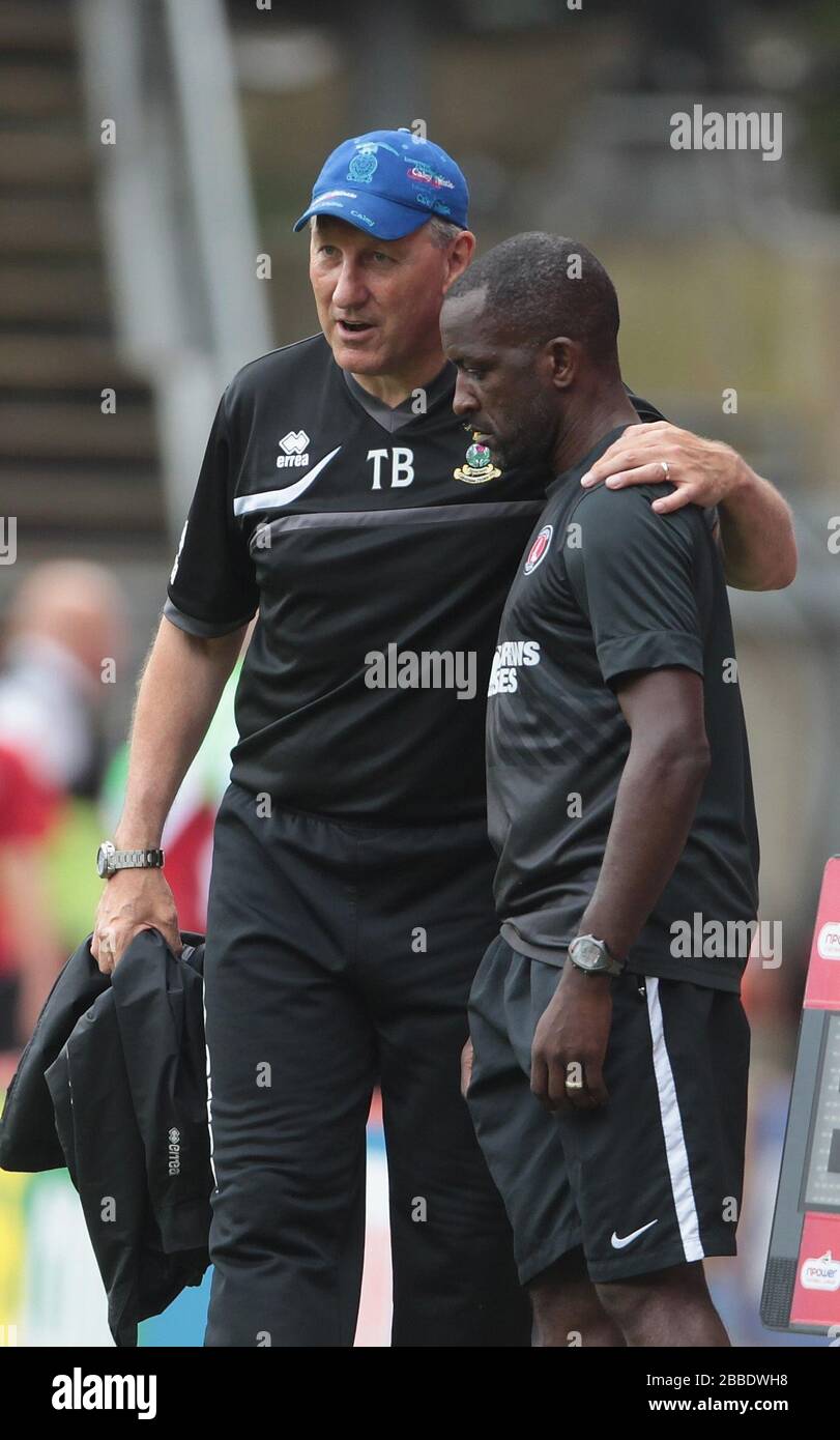 Chris Powell Manager of Charlton Athletic and Terry Butcher Manager of ...