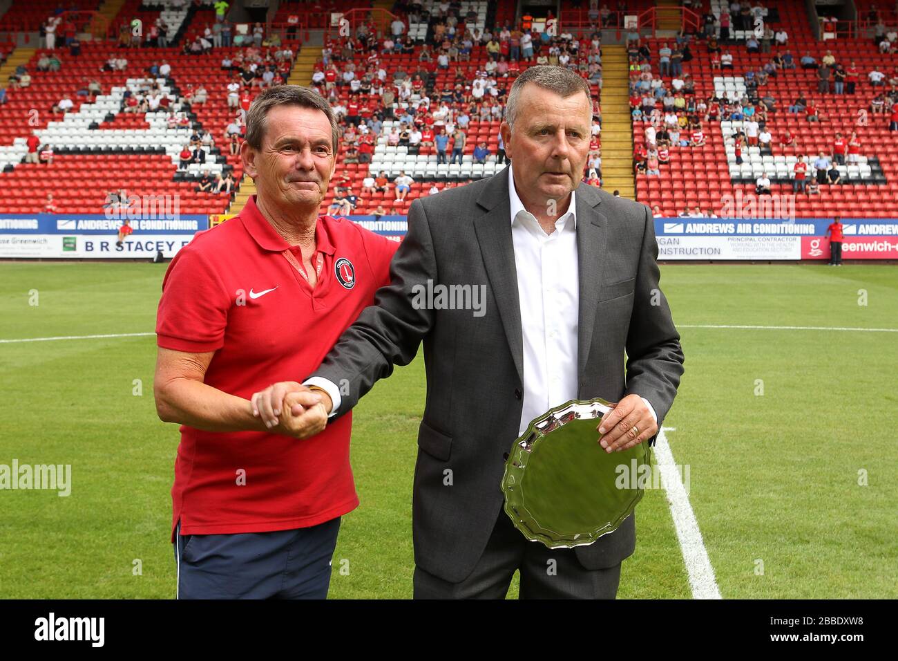 Charlton Athletic Head Groundsman and former player Colin Powell (right ...