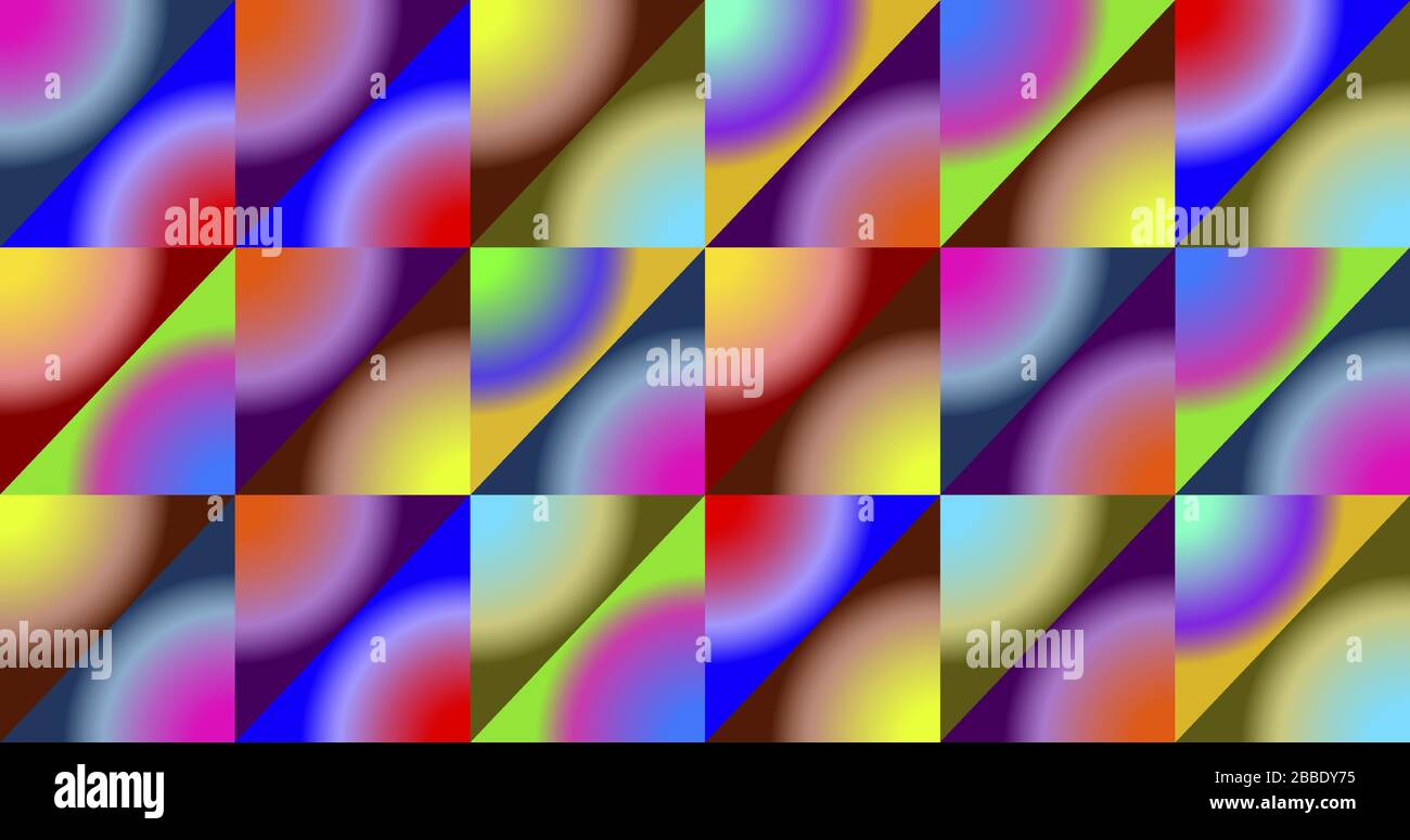 Background of geometric shapes made using many bright gradients Stock ...
