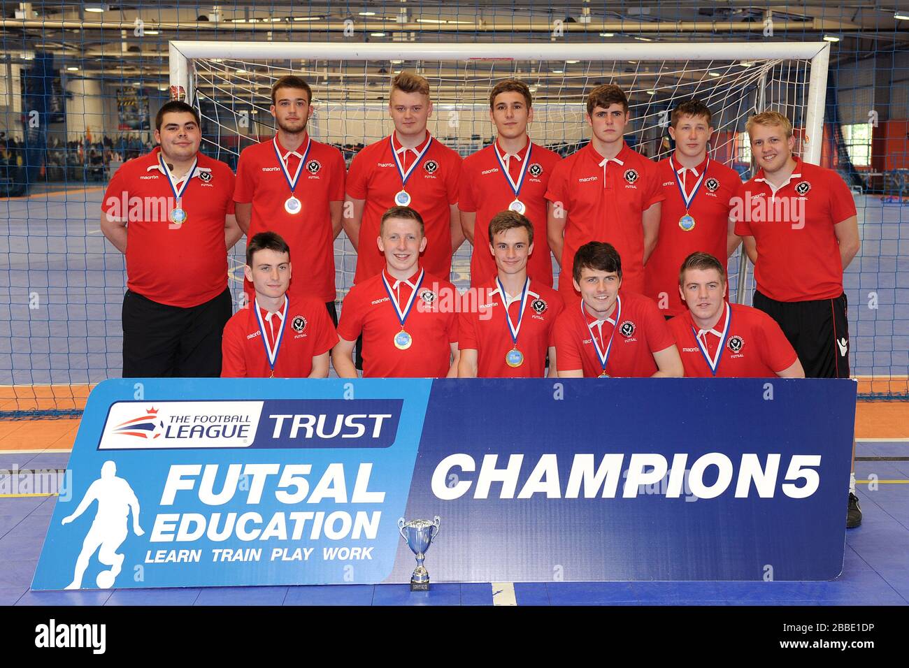 Sheffield united players pose with their medals hi-res stock ...