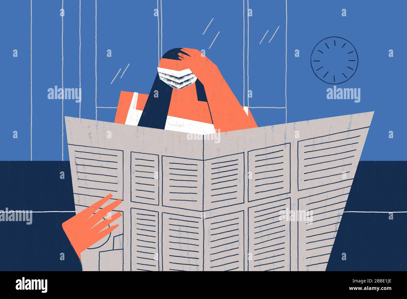 Scared people reading newspaper hi-res stock photography and images - Alamy