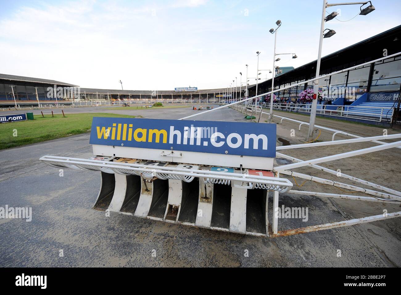 A view of the starting gates inside Wimbledon Stadium before the ...