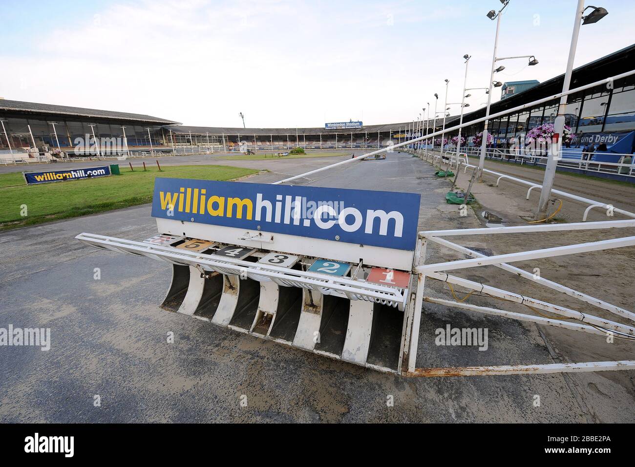 A view of the starting gates inside Wimbledon Stadium before the ...
