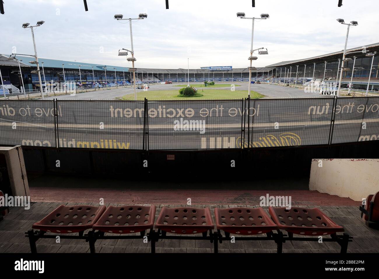 A general view of the inside of Wimbledon Stadium before the evenings ...