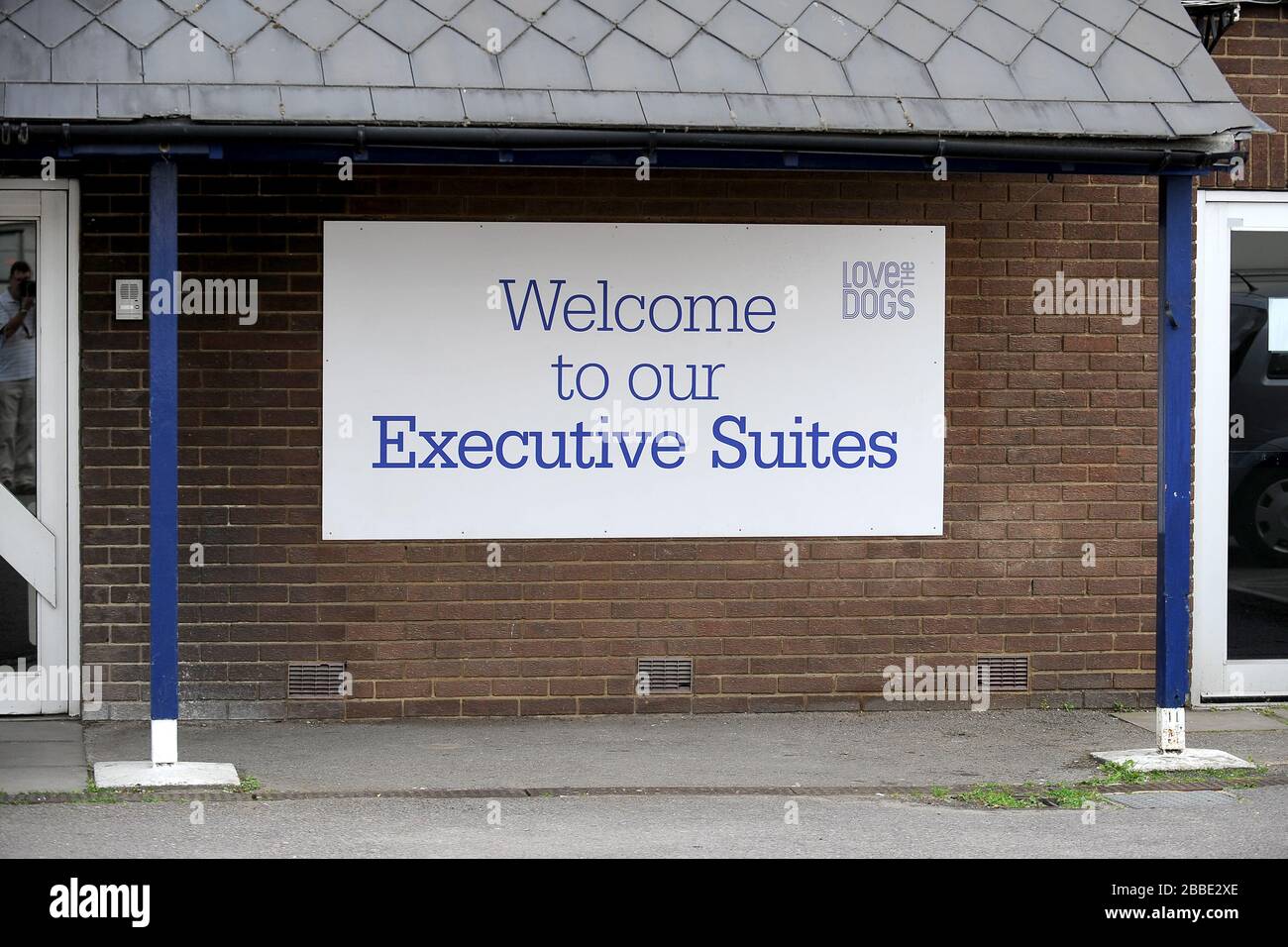 A view of the signage for the Executive Suites outside of Wimbledon ...