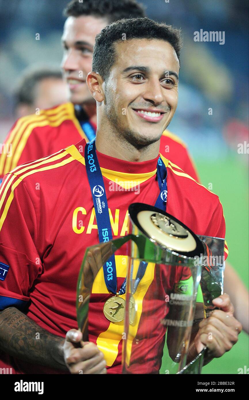 Spain's Thiago Alcantara celebrates with the UEFA European Under 21 ...