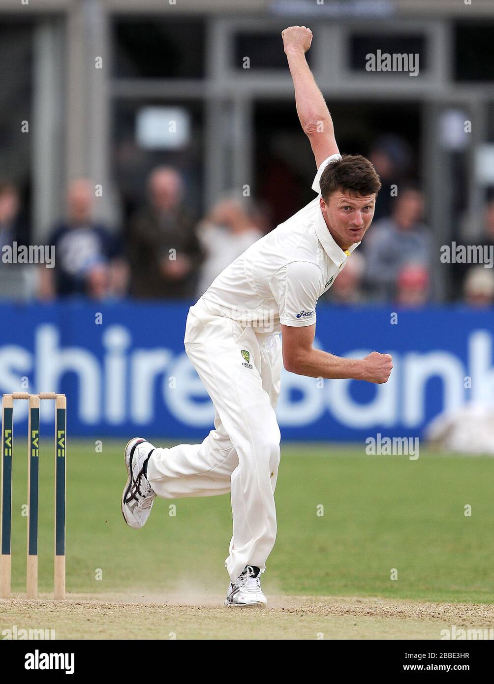 Australia A's Jackson Bird in bowling action against Gloucestershire ...