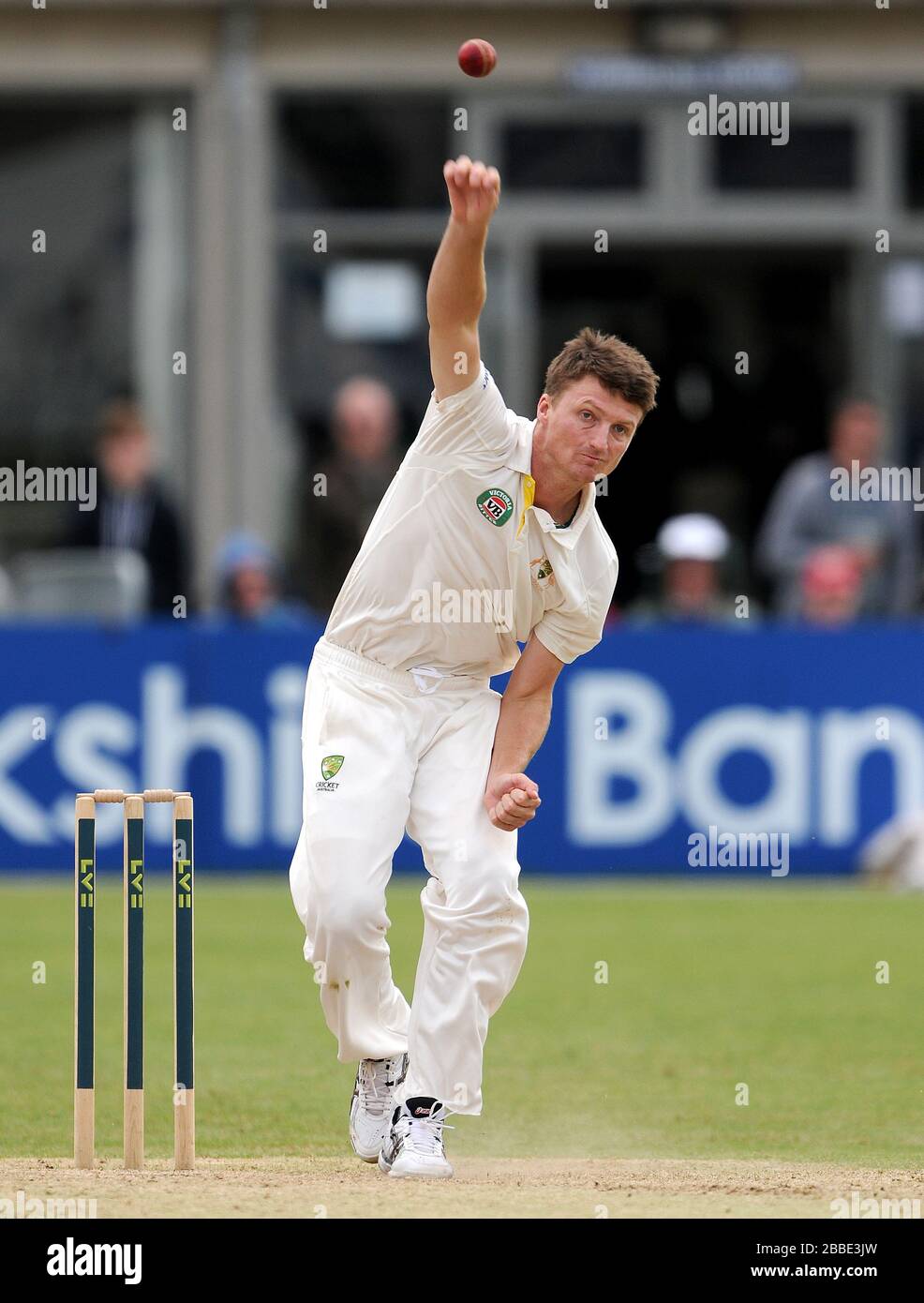 Australia A's Jackson Bird in bowling action against Gloucestershire ...