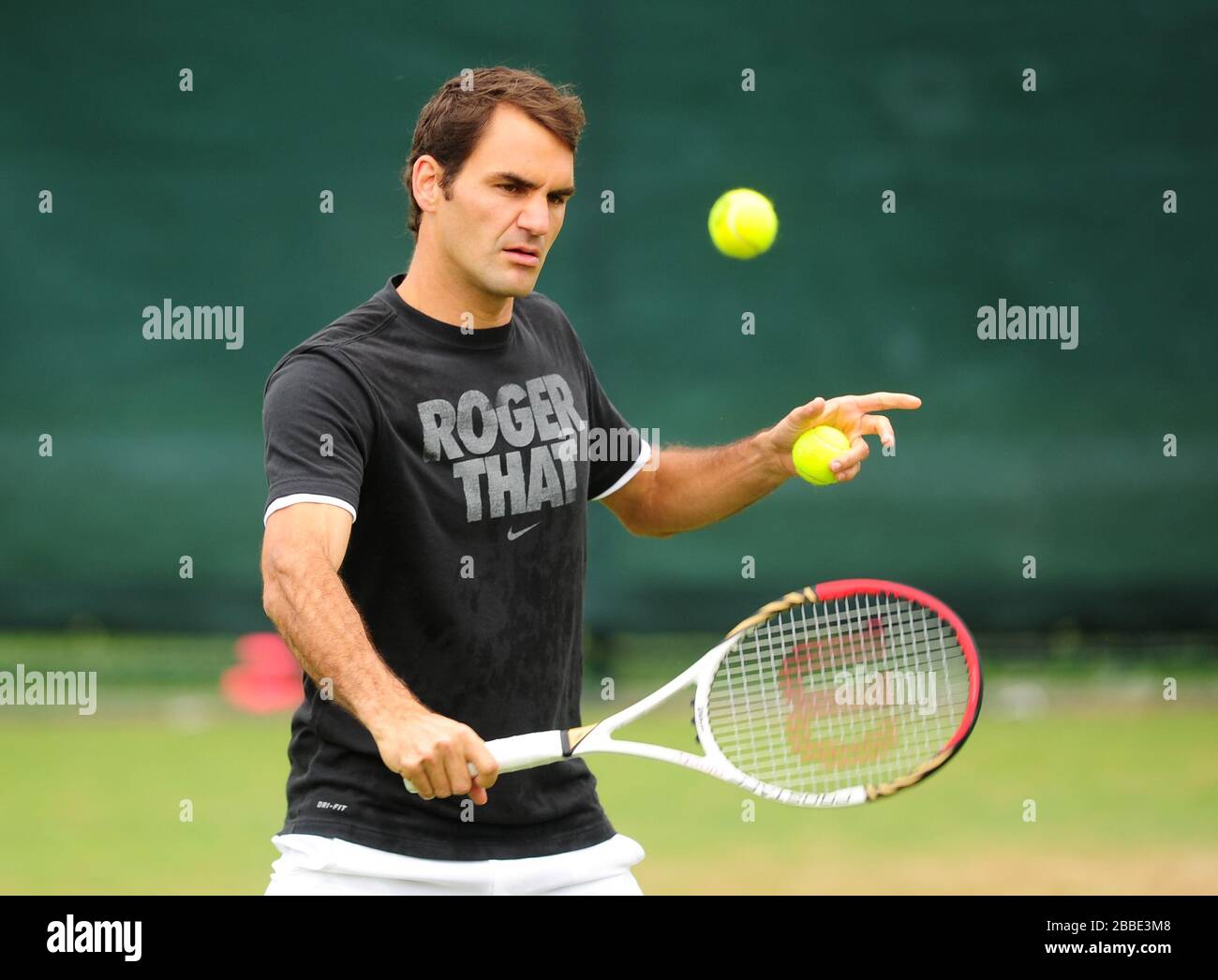 Switzerland's Roger Federer during a practice session at The All ...