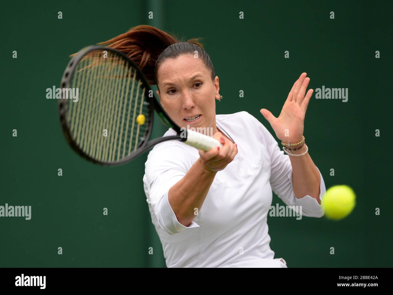 Serbia's Jelena Jankovic in action against Great Britain's Johanna ...