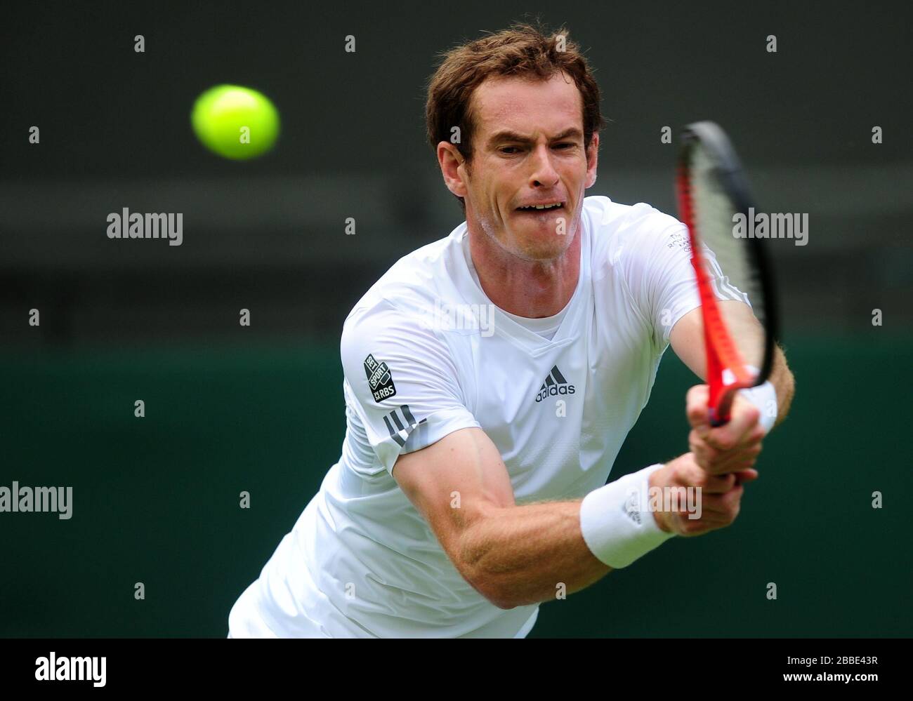 Great Britain's Andy Murray in action against Germany's Benjamin Becker ...