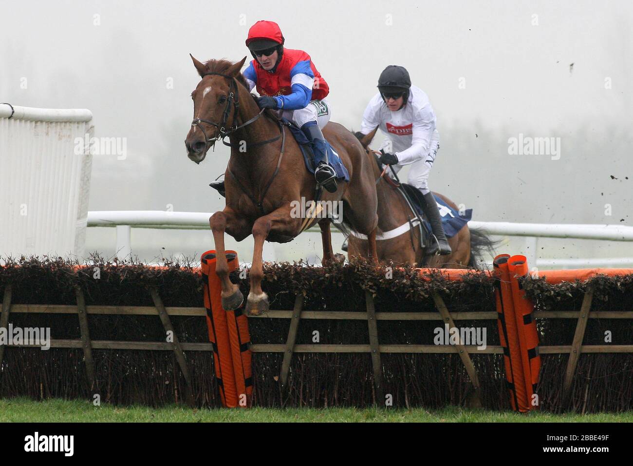 Race winner Poole Master ridden by Chris Honour jumps the last in the ...