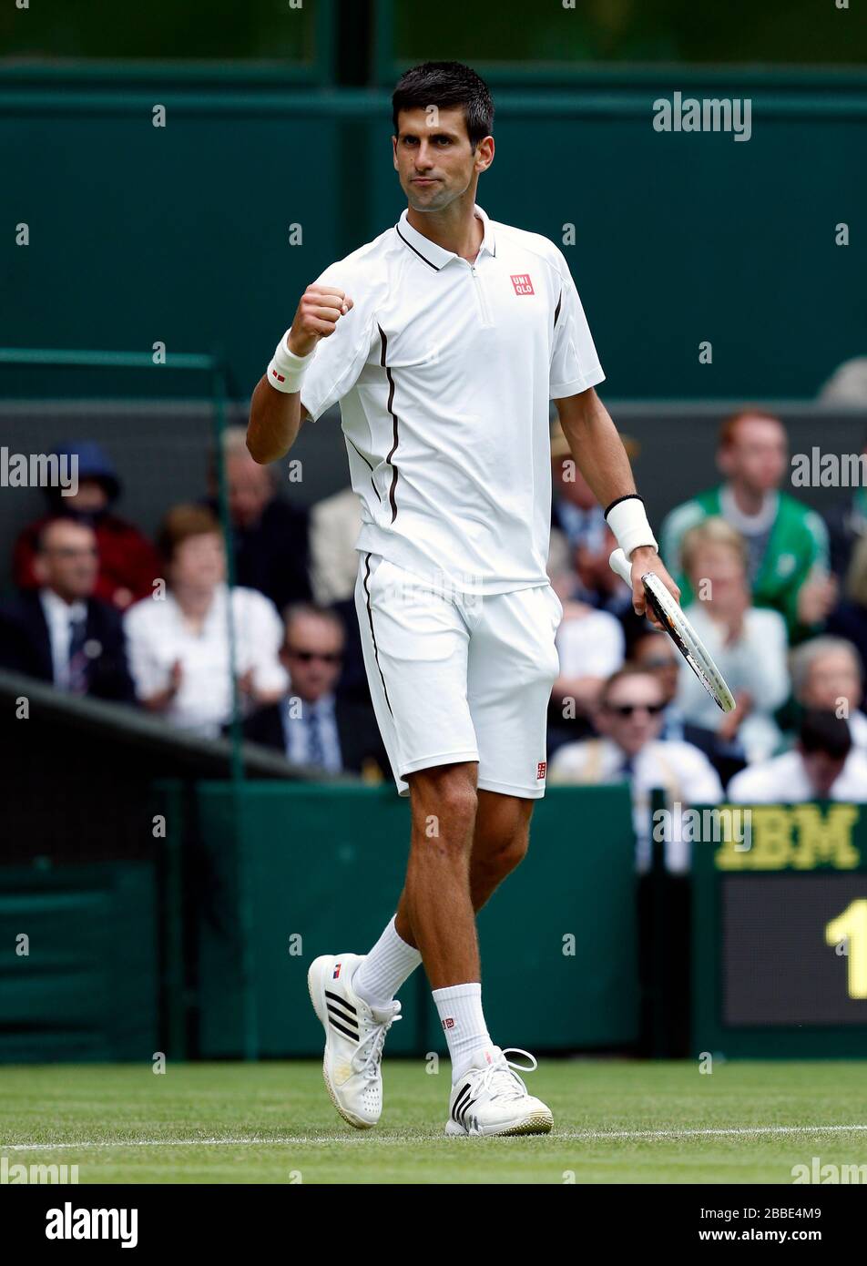 Serbia's Novak Djokovic celebrates beating Germany's Florian Mayer ...