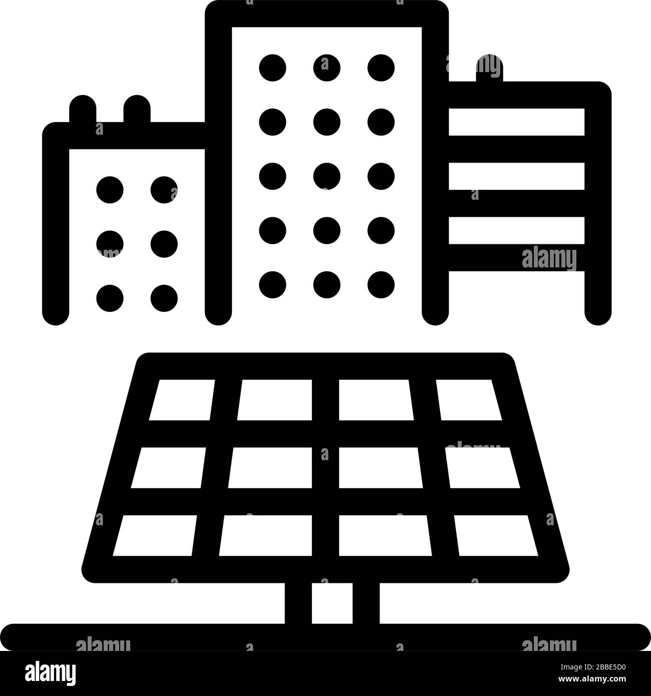 providing solar panels for residential buildings icon vector outline ...
