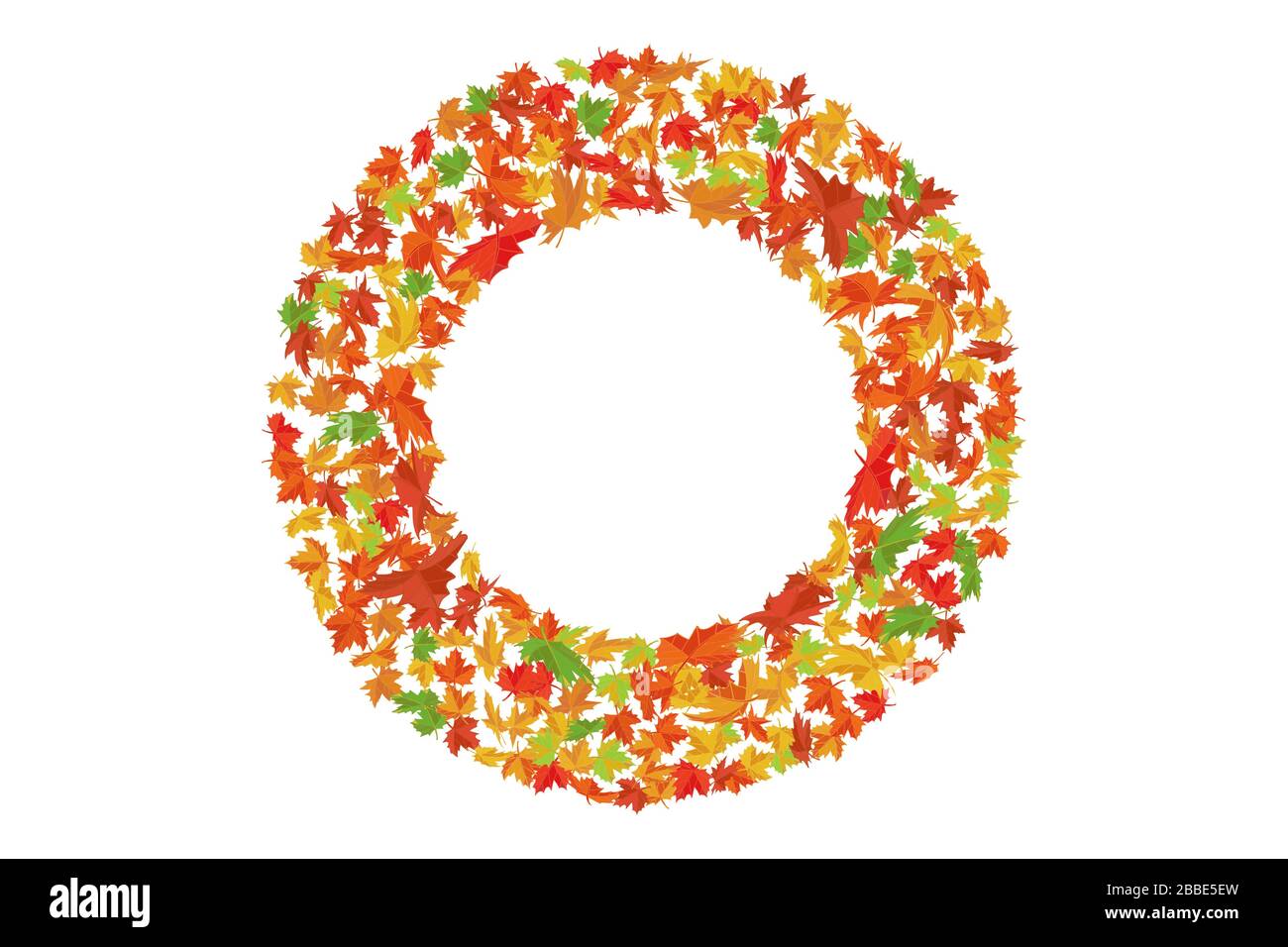 Colorful autumn leaves. Autumn circle frame. Vector illustration Stock ...