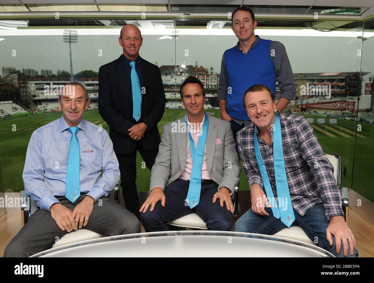 David Lloyd (left), Simon Hughes (2nd left), Michael Vaughan (centre ...