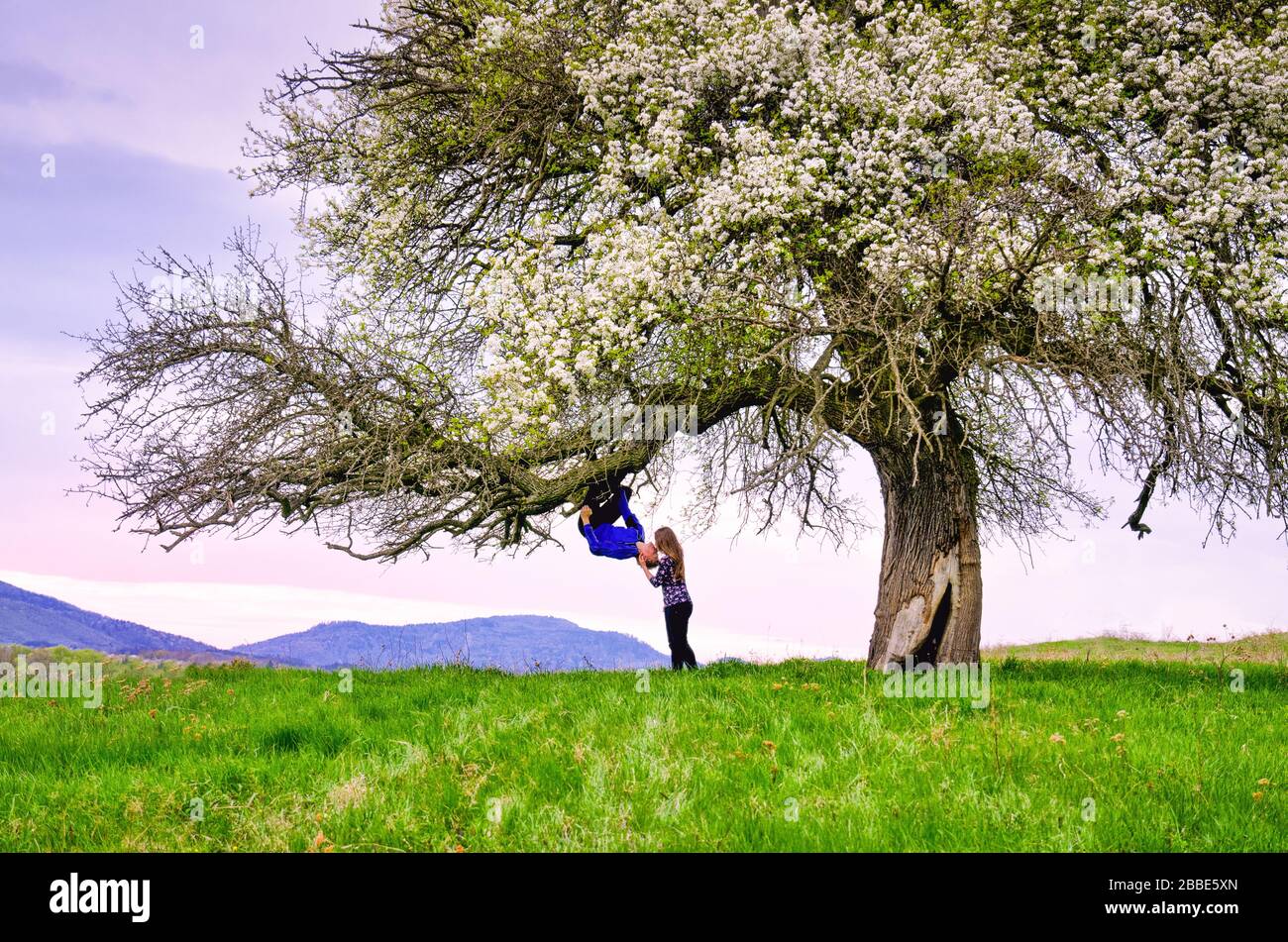Couple relaxing under tree hi-res stock photography and images - Alamy