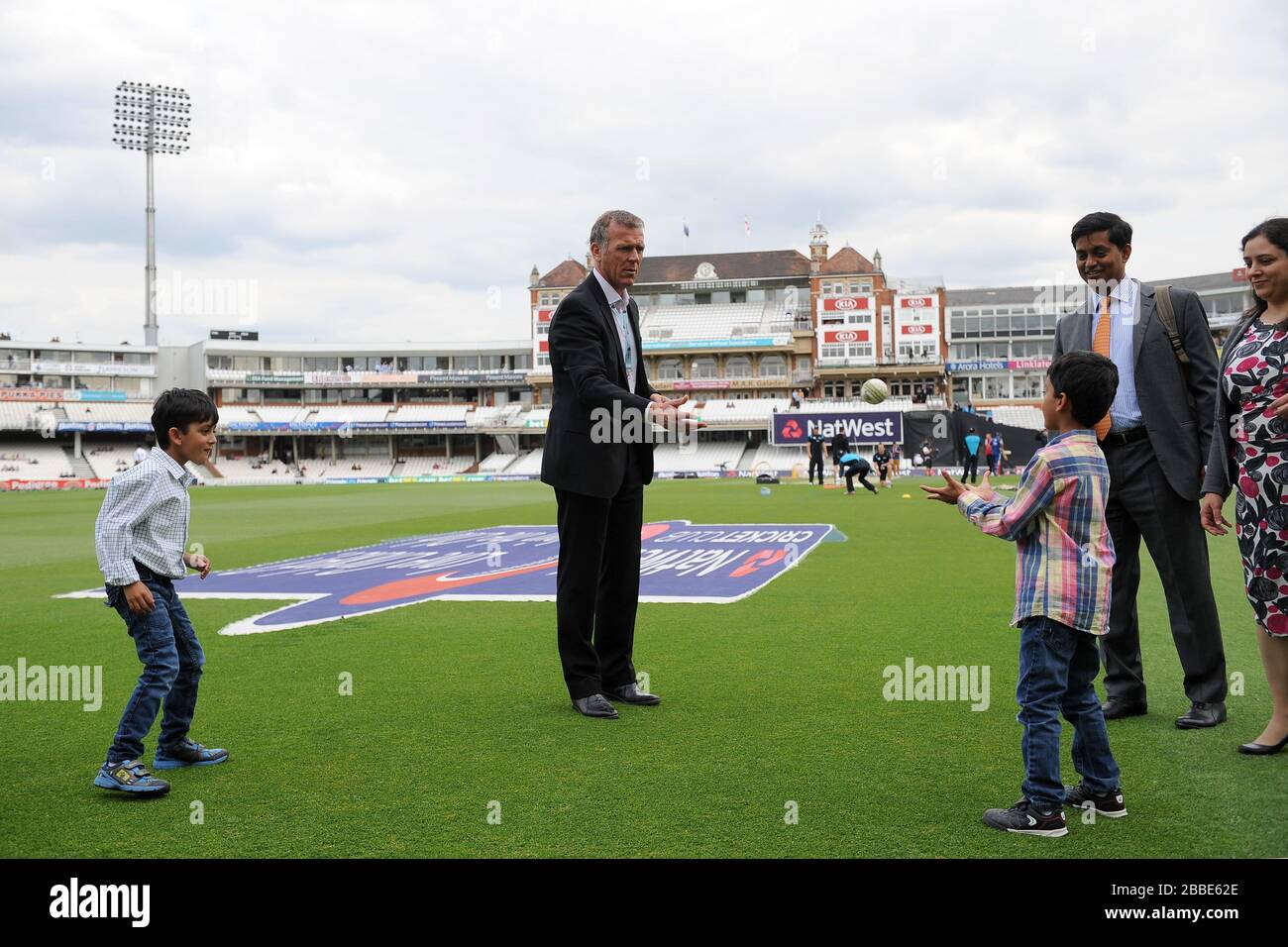 Surrey's Team Manager Alec Stewart during the pitch inspection with ...