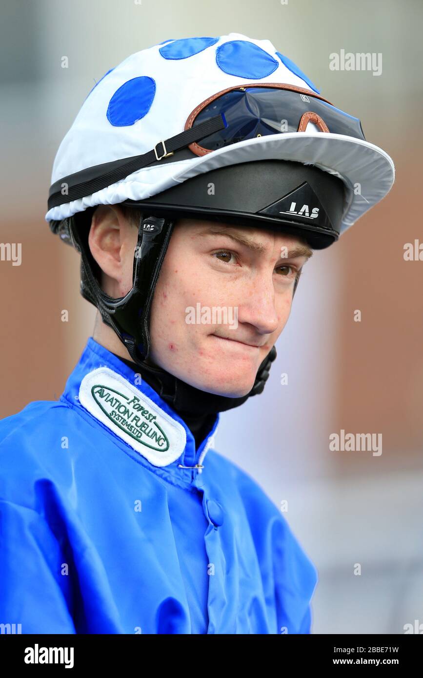 Jockey Daniel Muscutt prior to his ride on Transfer in the Pump ...
