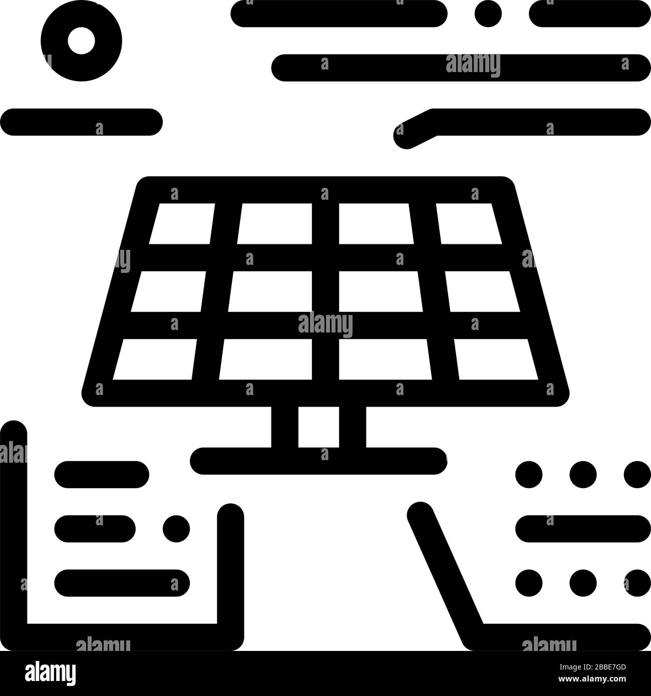 different actions of solar battery icon vector outline illustration ...