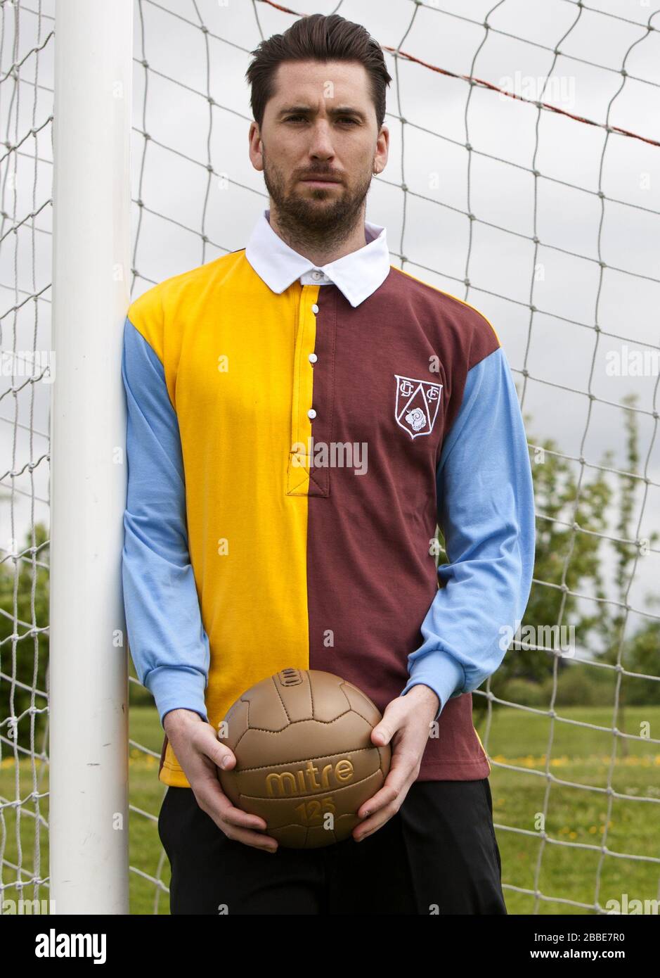 Derby County's Shaun Barker wears a replica of a 1884 Derby County ...