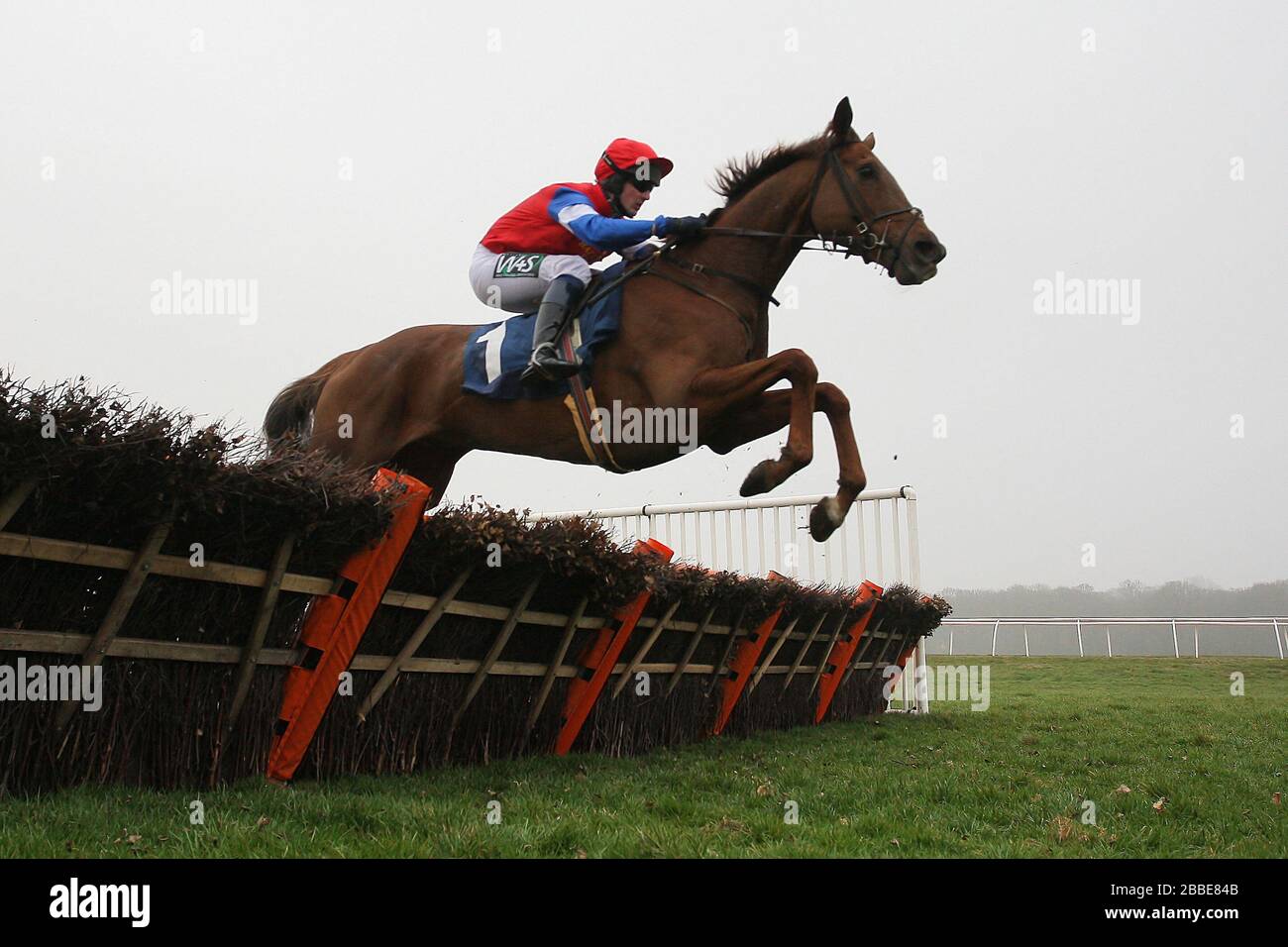 Race winner Poole Master ridden by Chris Honour jumps the last in the ...