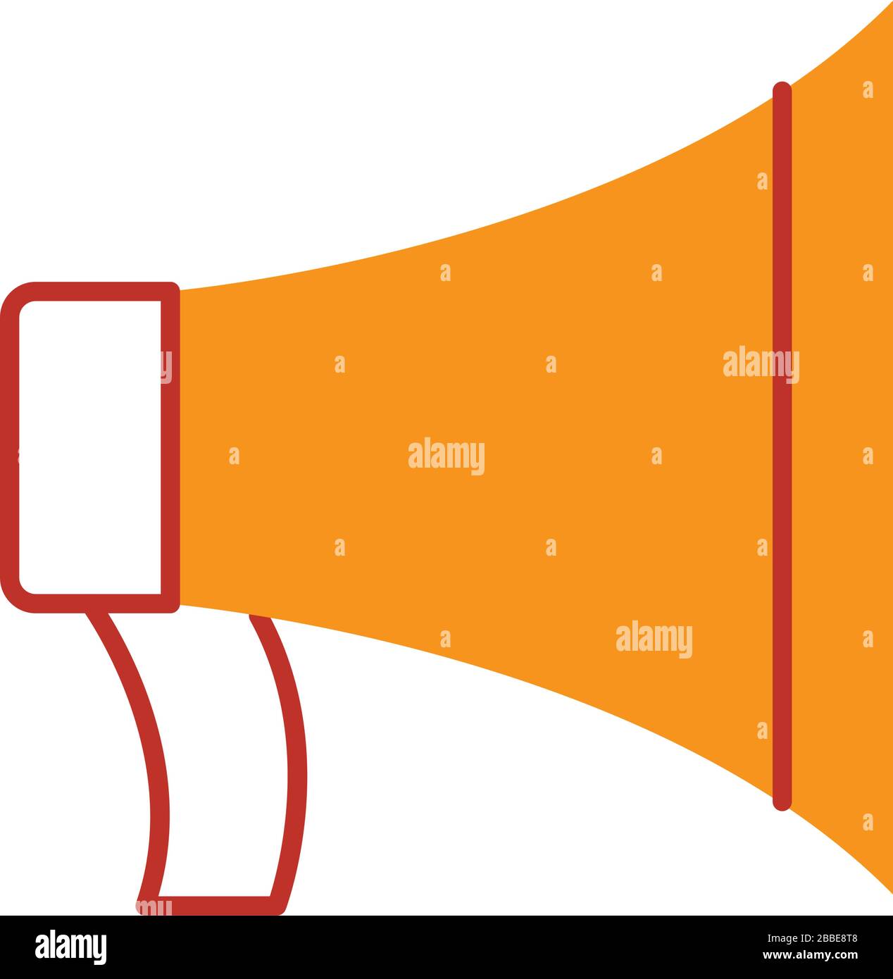 megaphone icon over white background, half line half color style vector ...