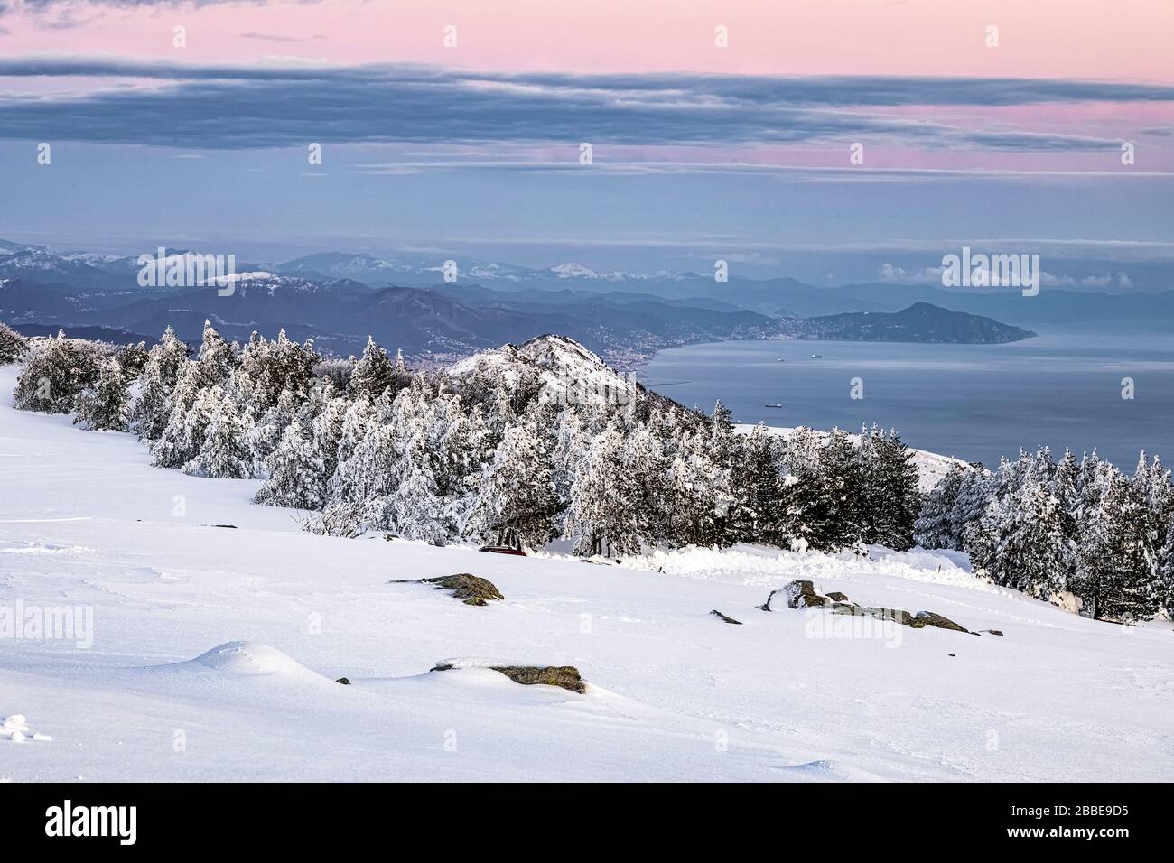 Italy Liguria - Alta Via dei Monti Liguri - Snowfall on Monte Beigua ...