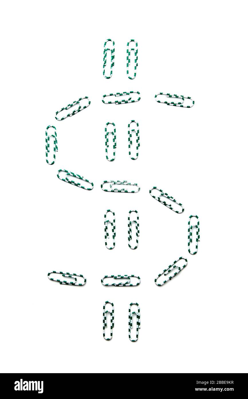 Paper clip dollar on the isolated background Stock Photo - Alamy