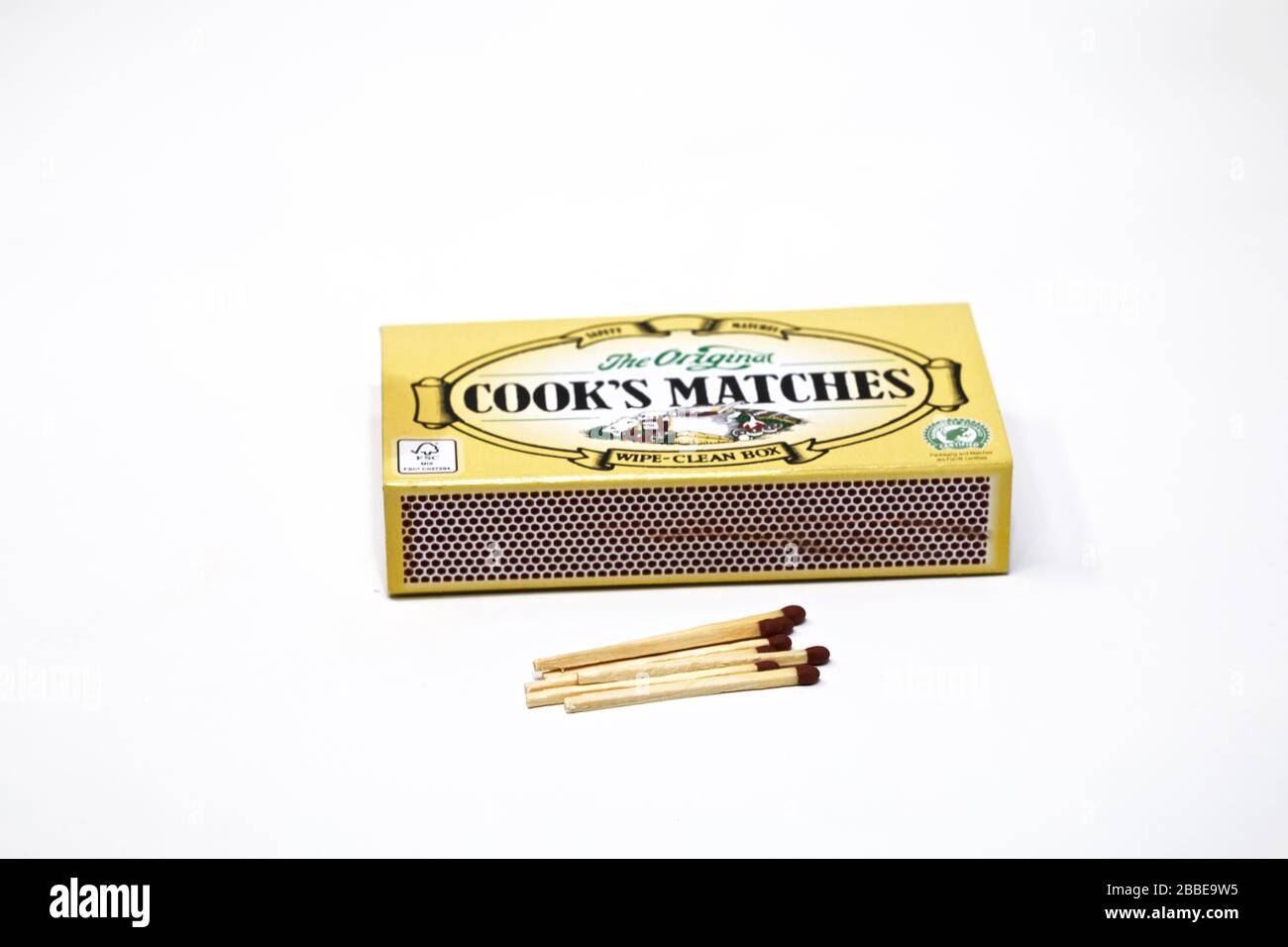 Cooks Original Safety Matches on a white background Stock Photo - Alamy