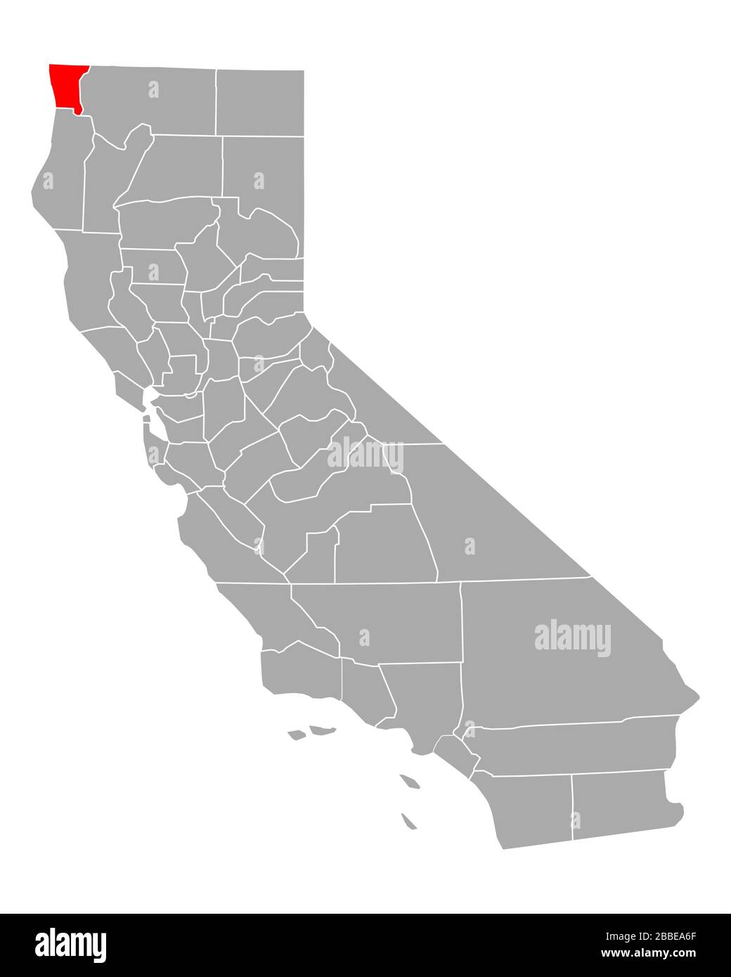 Map of Del Norte in California Stock Photo - Alamy