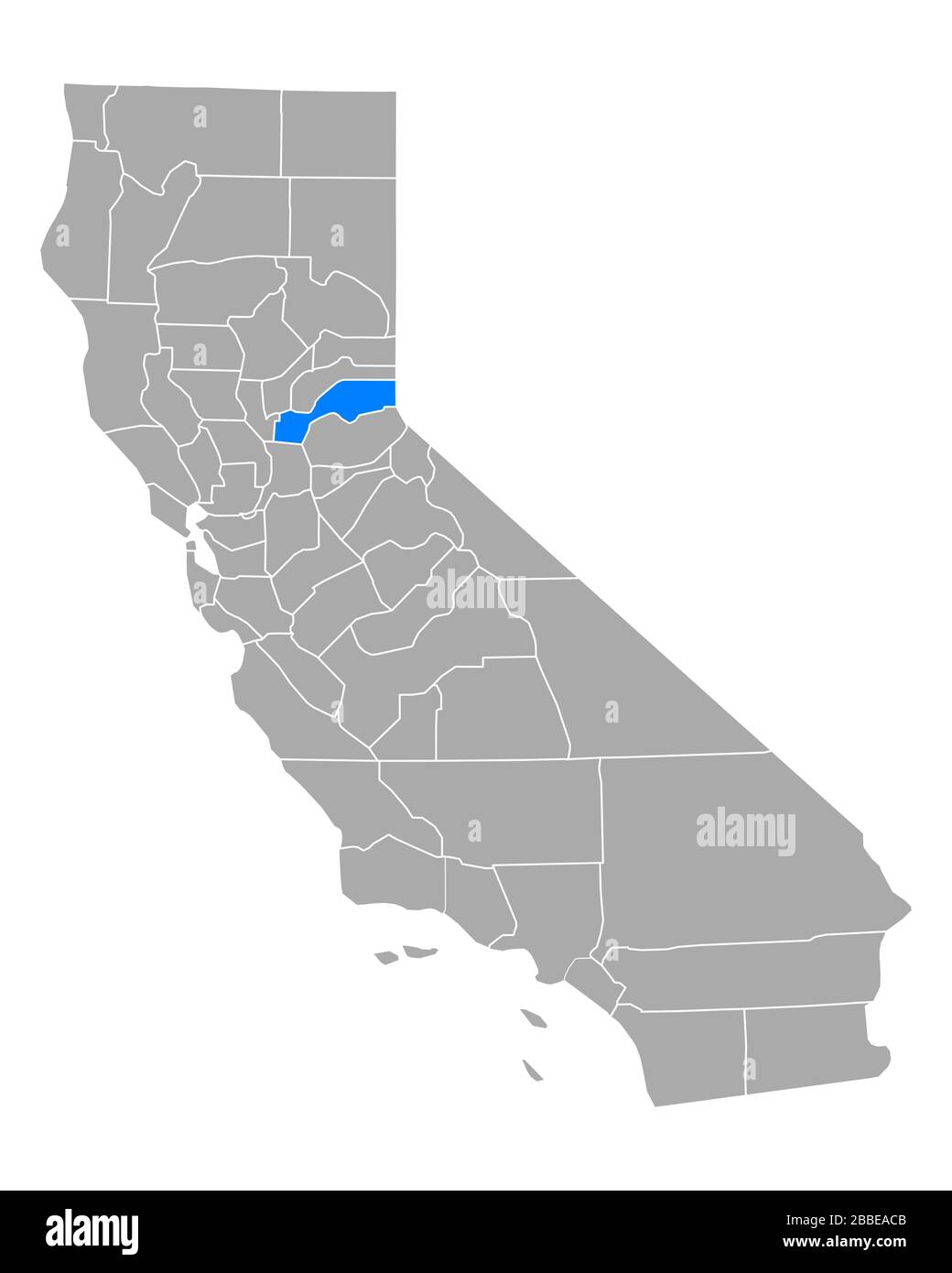 Map of Placer in California Stock Photo - Alamy