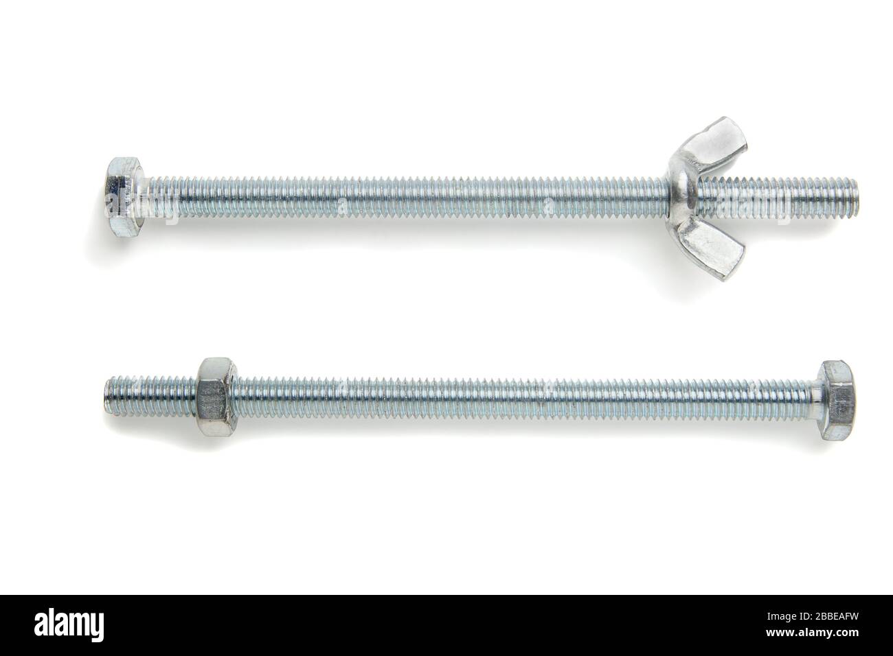 Two bolts with female screws Stock Photo - Alamy