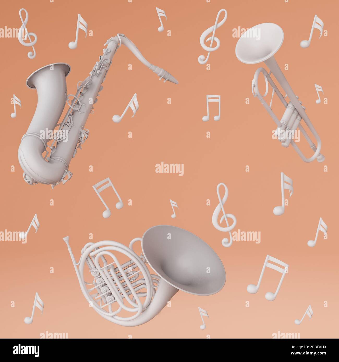 3D rendering of compositions with musical instruments. The illustration ...