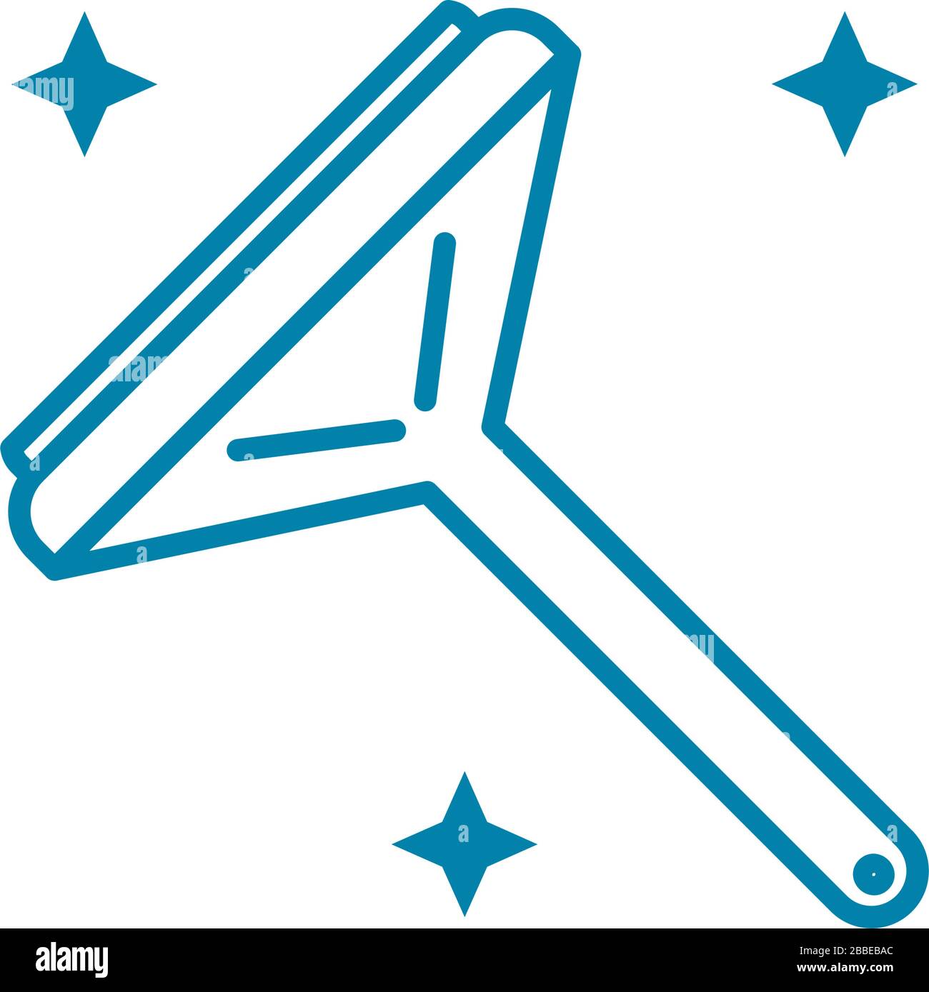 cleaning squeegee tool icon over white background, line style, vector ...