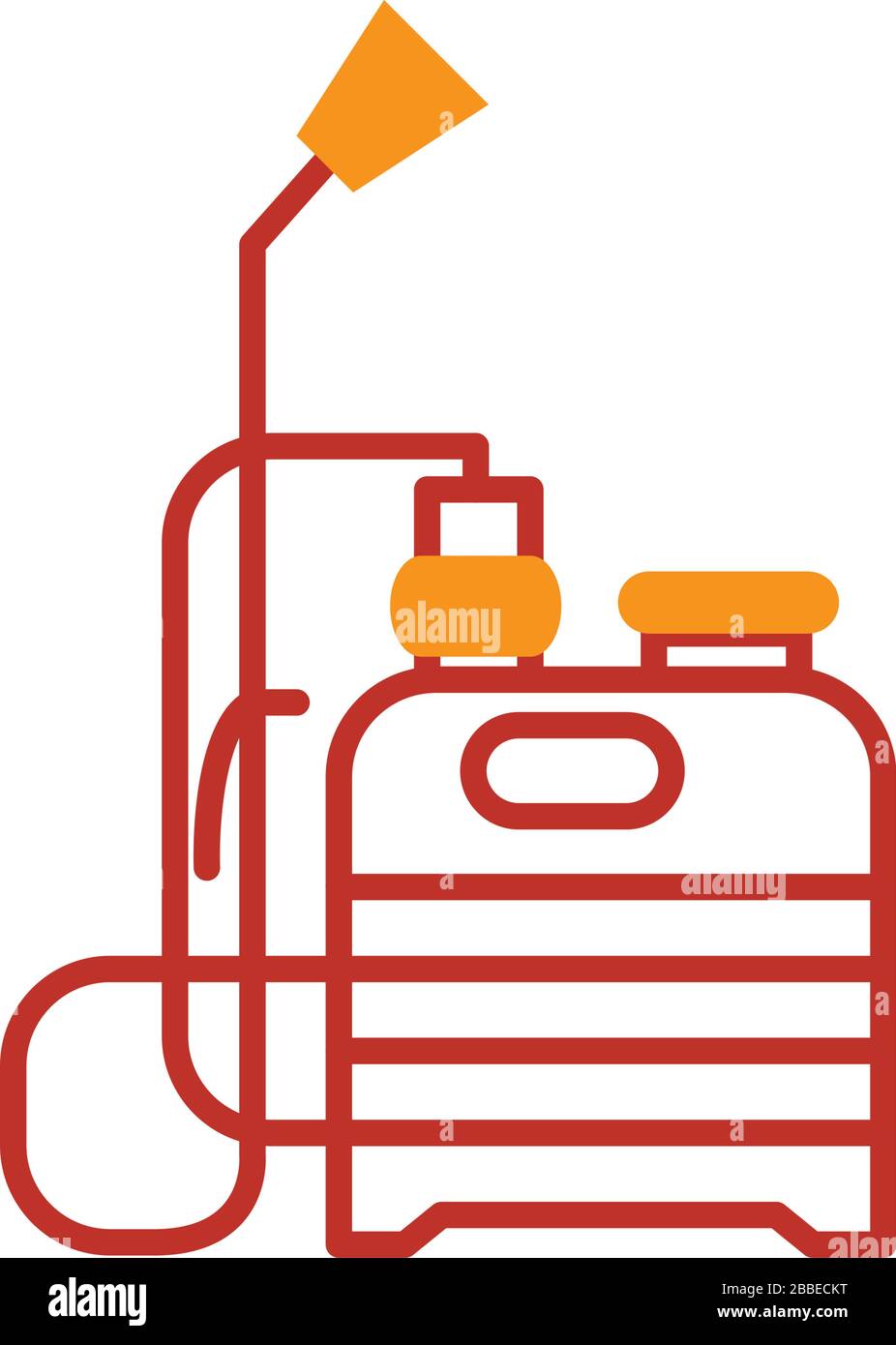 fumigation tool icon over white background, half line half color style ...