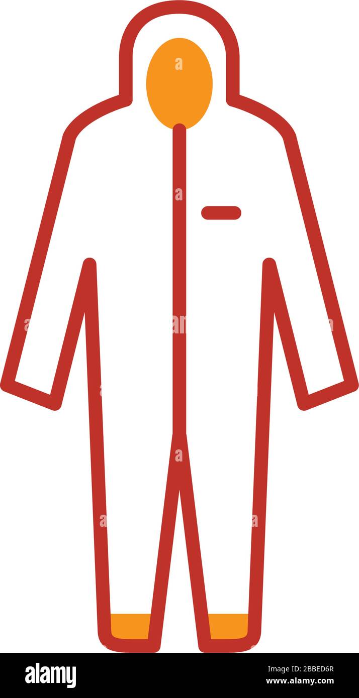 safety suit icon over white background, half line half color style ...