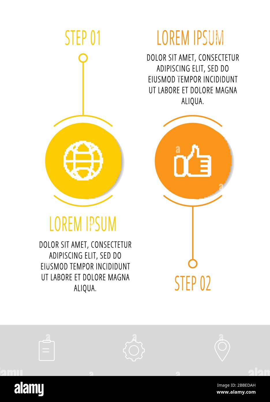Vector template circle infographics. Business concept with 2 options ...