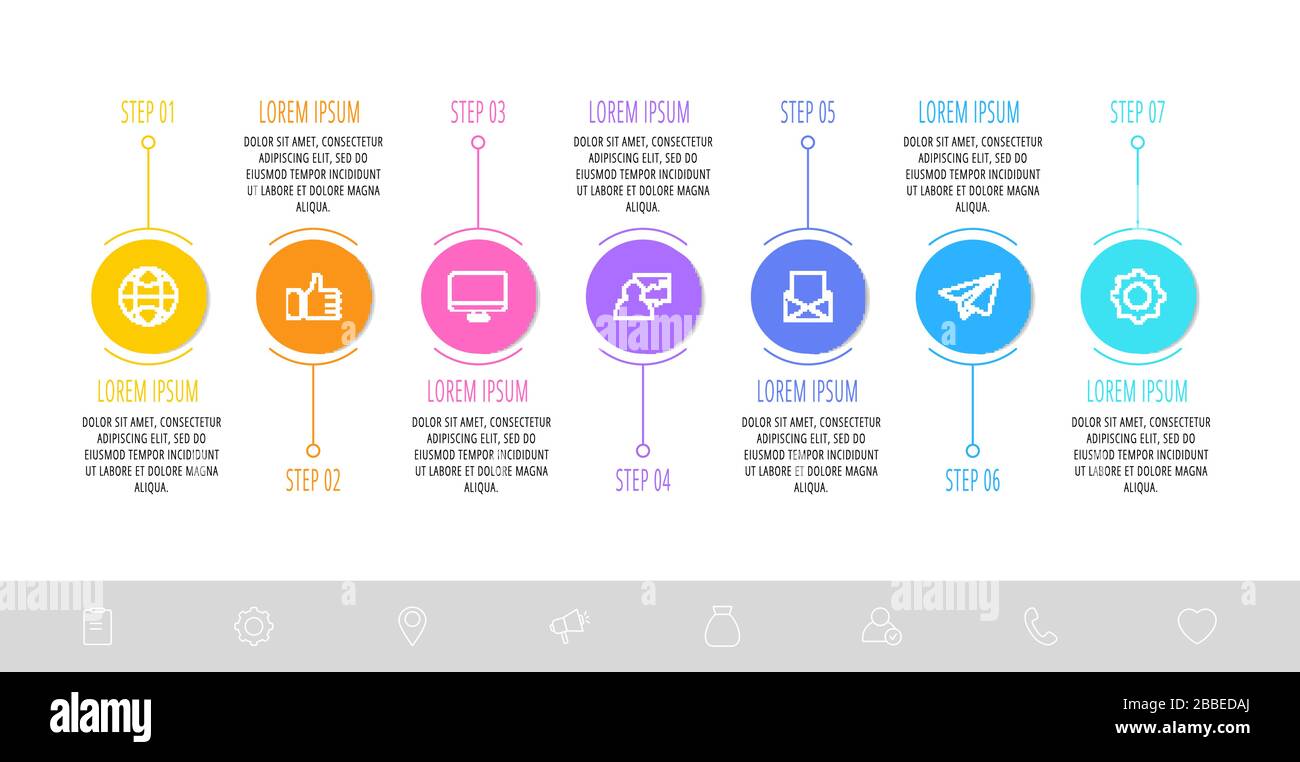 Vector template circle infographics. Business concept with 7 options ...