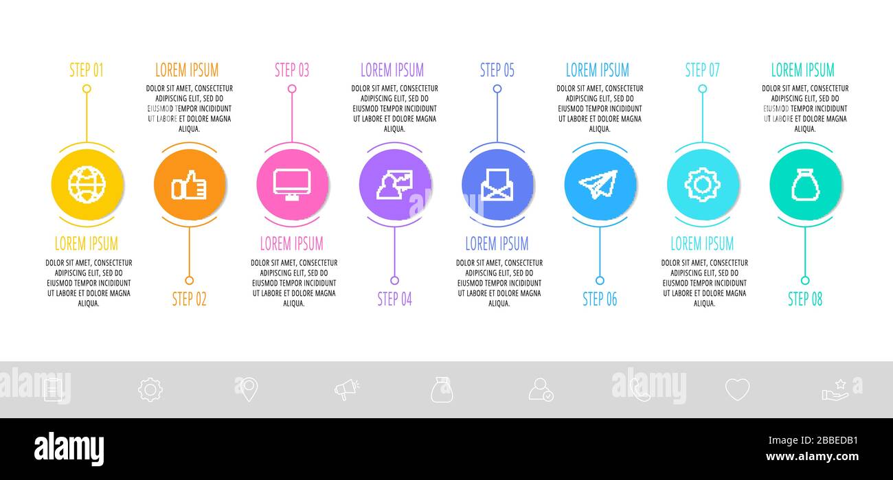 Vector template circle infographics. Business concept with 8 options ...