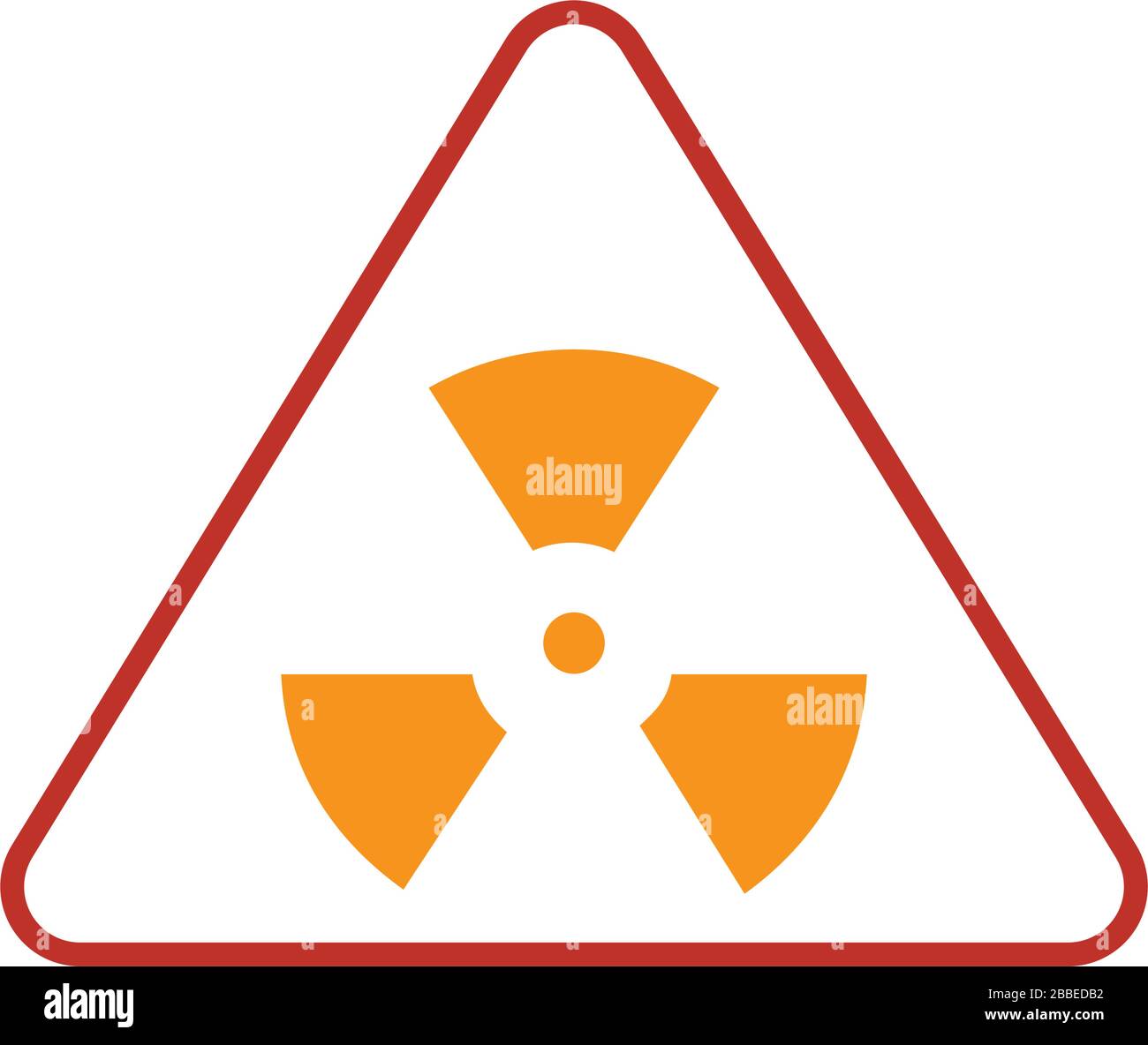 nuclear sign icon over white background, half line half color style ...