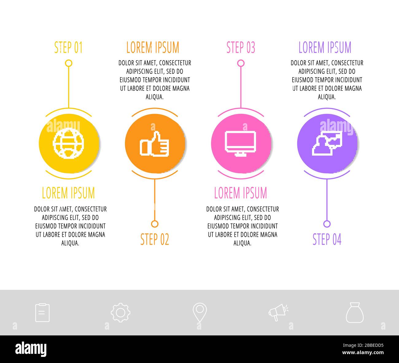 Vector template circle infographics. Business concept with 4 options ...