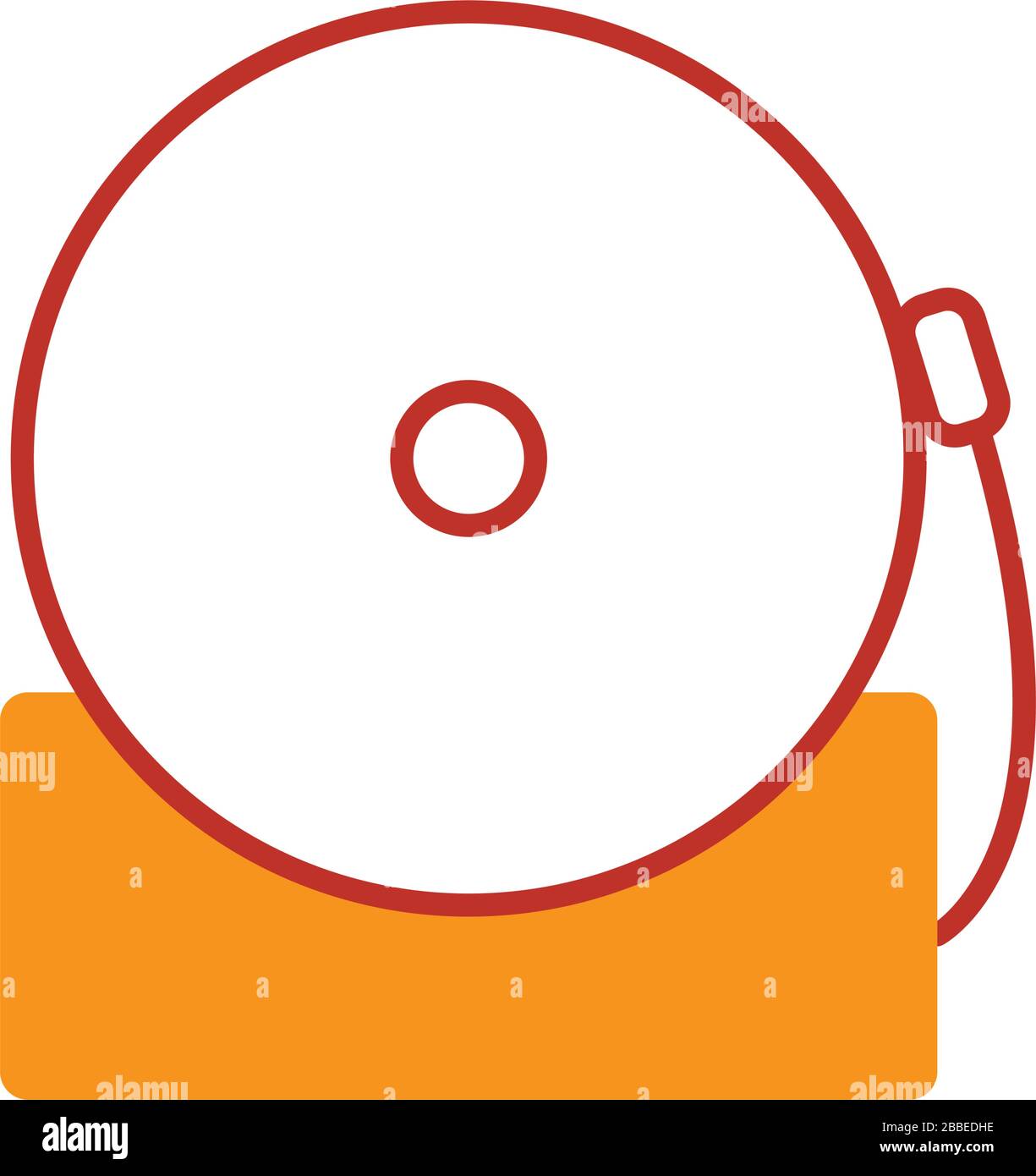 emergency bell icon over white background, half line half color style ...