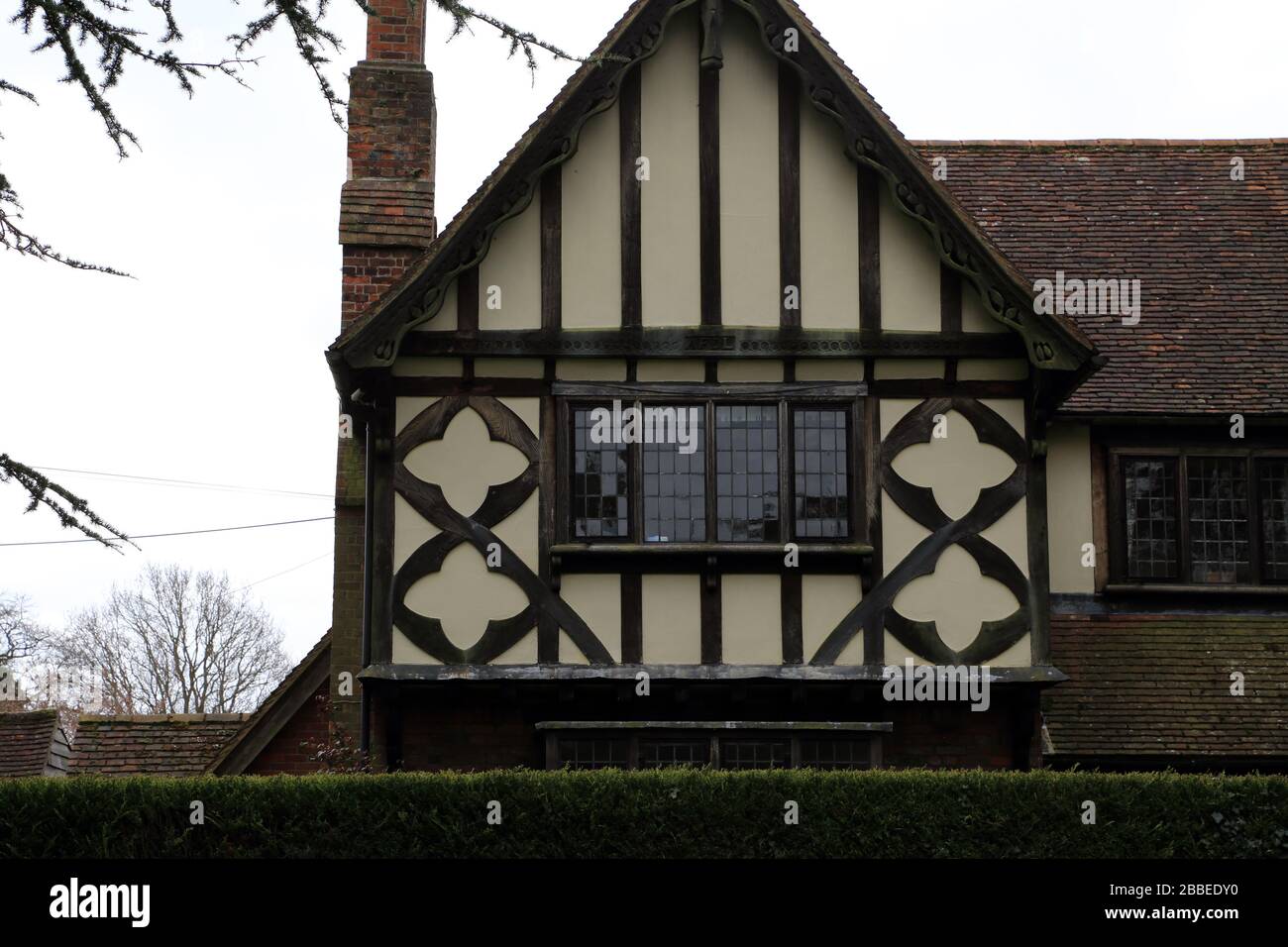 Mock Tudor house on Sharsted Hill, Newnham, Kent, England, United ...