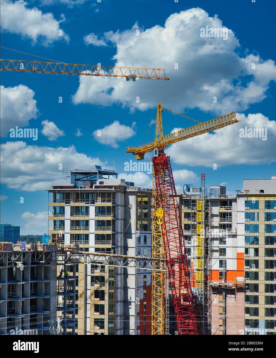High Rise Construction with Cranes Stock Photo - Alamy