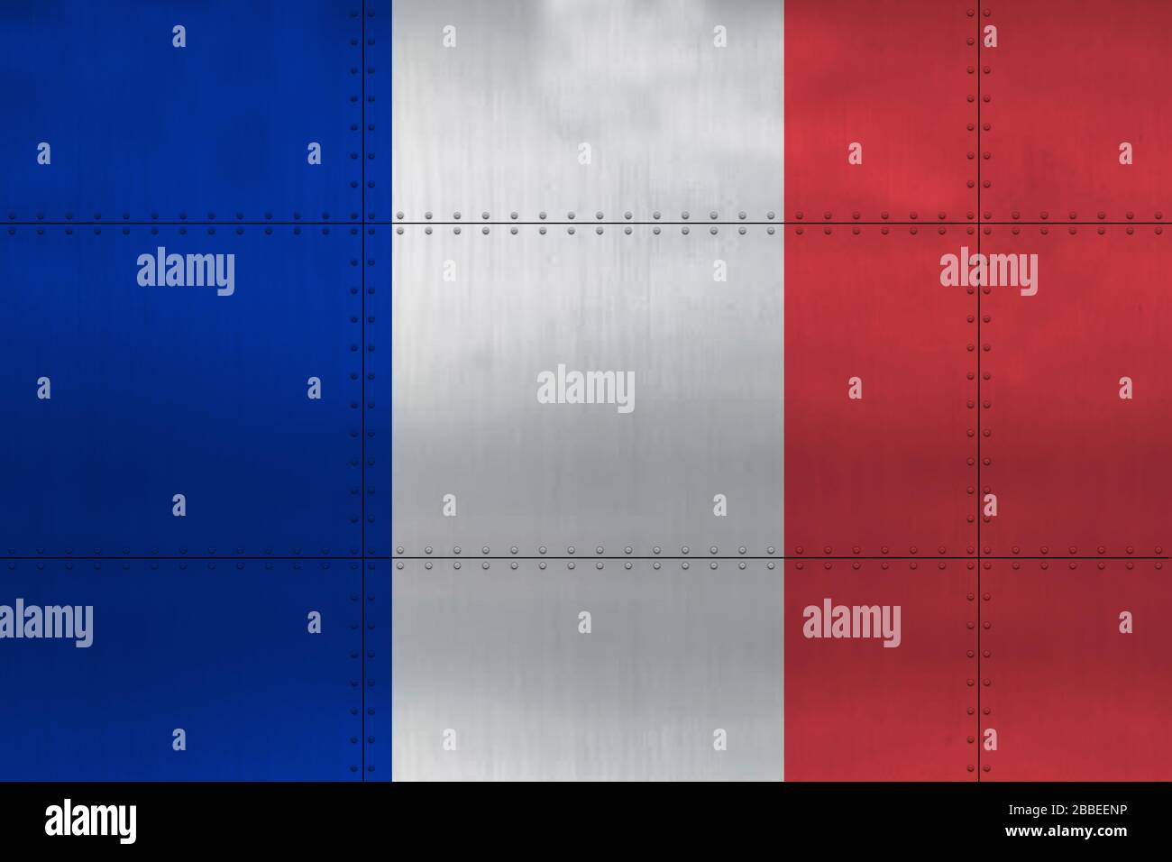 Flag of France on a metal wall background Stock Photo - Alamy