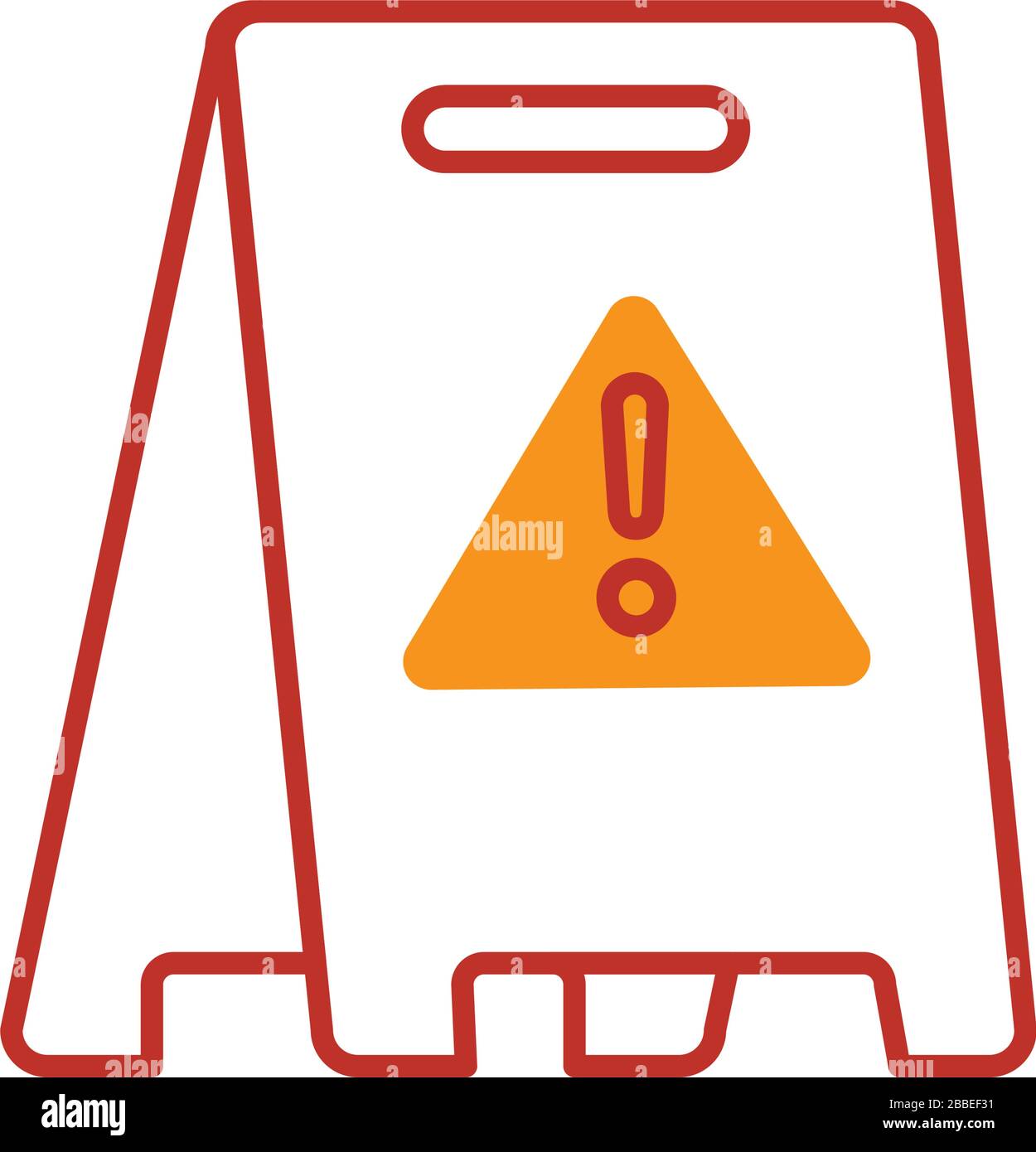 safety floor sign icon icon over white background, half line half color ...