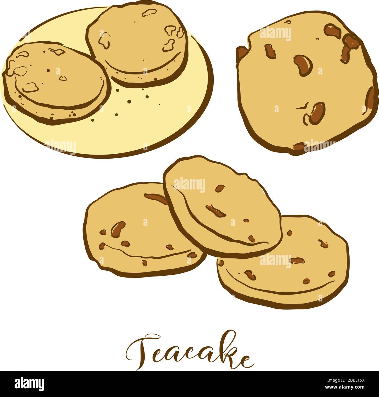 Toasted teacake Stock Vector Images - Alamy