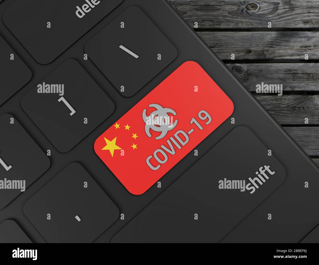 Covid 19 Keyboard key chinese flag Stock Photo - Alamy